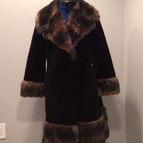Rosendolf/Evans | Jackets & Coats | Vintage Rosendorf Evans Luxurious Faux Fur Coat Collar Cuffs ...